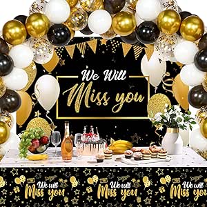 Amazon.com: We Will Miss You Party Decorations Set, Going Away Party Supplies Includes Miss You ...