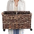 Amazon.com: 1 Pcs 23 x 12.5'' Wicker Cart File Cabinet with Wheels ...