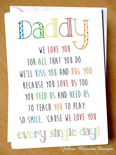 Daddy We I Love You For All That You Do Greeting Card Kids Child ...