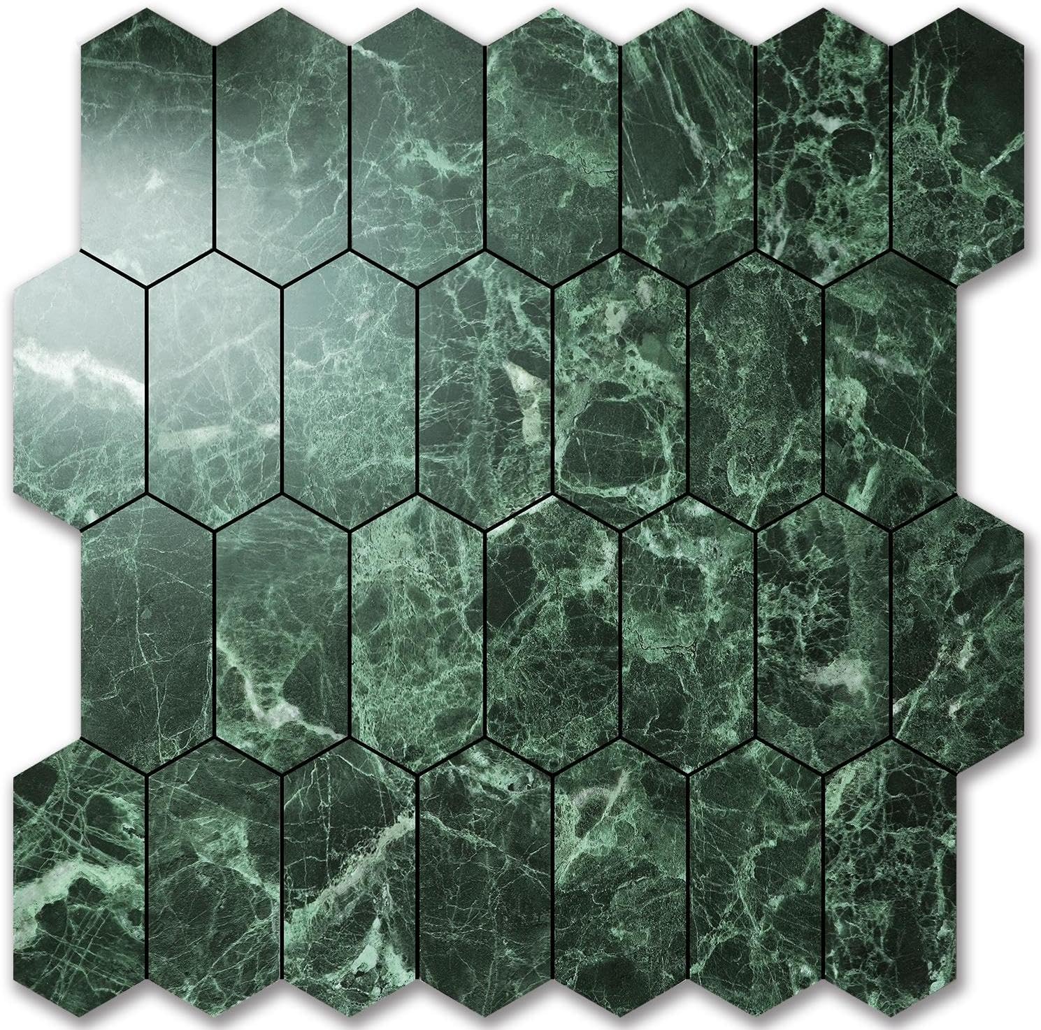 Vamos Tile Long Hexagon Peel and Stick Backsplash Tile - 10 Sheets ...