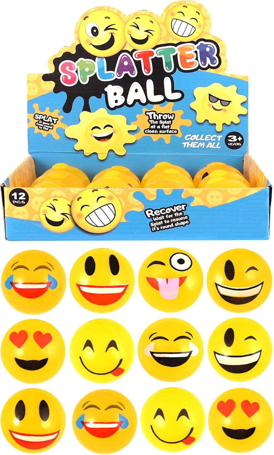 Henbrandt Smiley EMOJI Splat Ball - 12er Pack - Partytaschenfüller Spaß ...