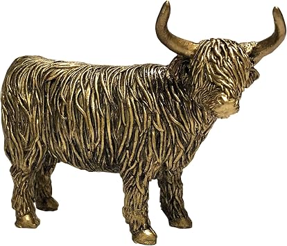 Highland Cow Statue Ornament Sculpture Figurine Resin (Antique Bronze ...