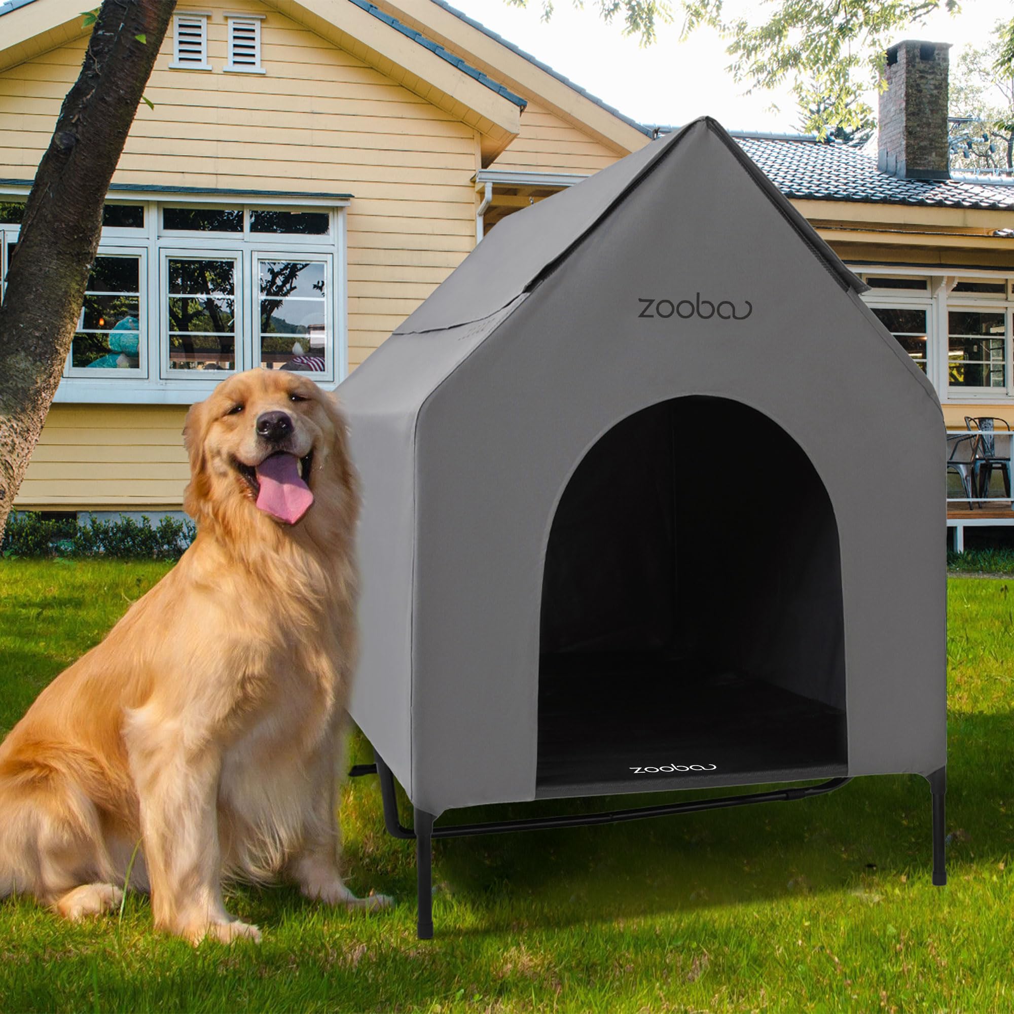 Zooba 48" X-Large Dog House, Dog House for Large Dogs Indoor or Outside ...