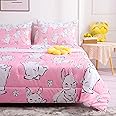 Amazon.com: NiuOne 7 Piece Bunny Comforter Set Full Size Cute Rabbit ...