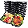 Amazon.com: SMELHA 40oz Meal Prep Containers 3 Compartments [30 Pack ...