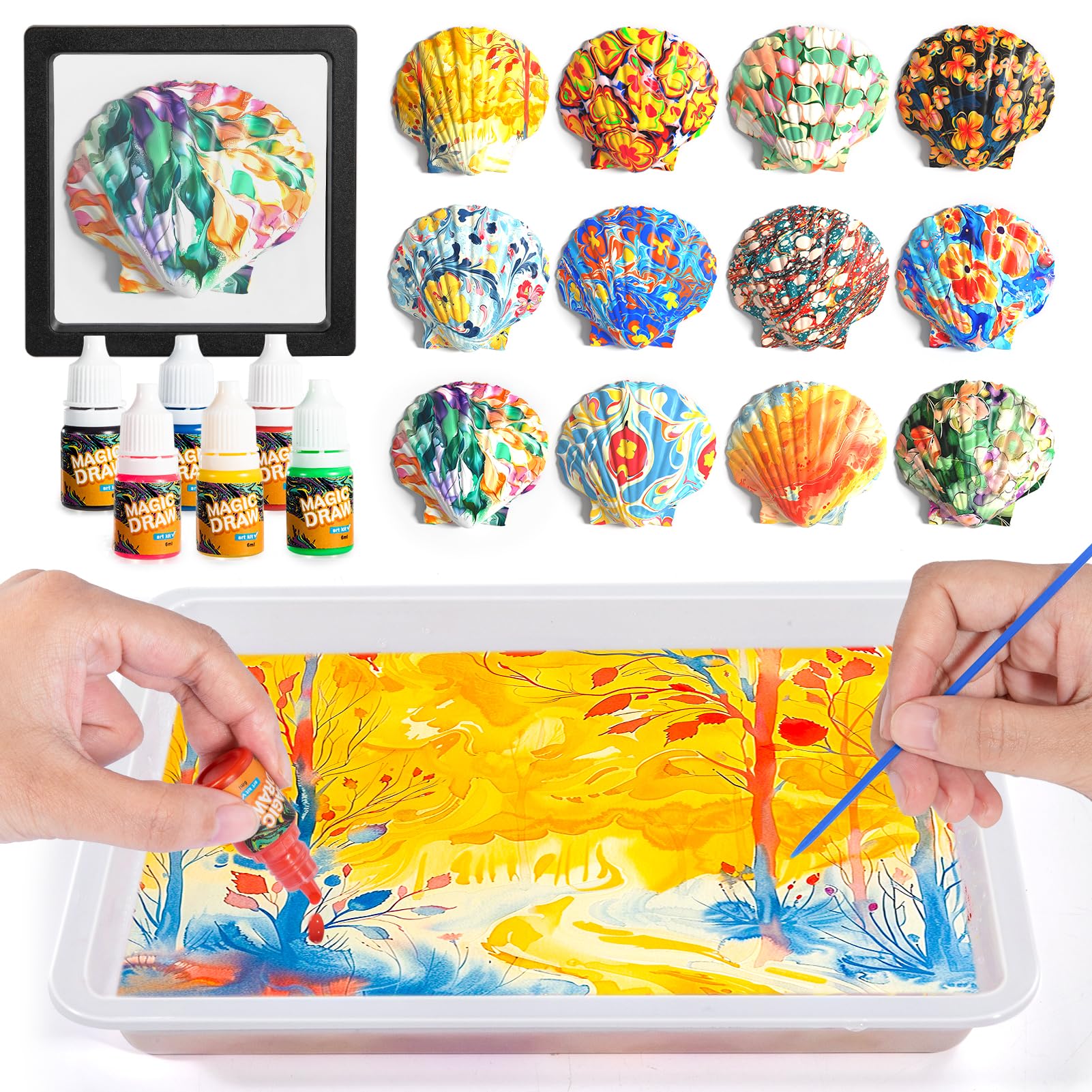 Water Marbling Paint for Kids, Arts and Crafts for Girls Boys, Marbling ...