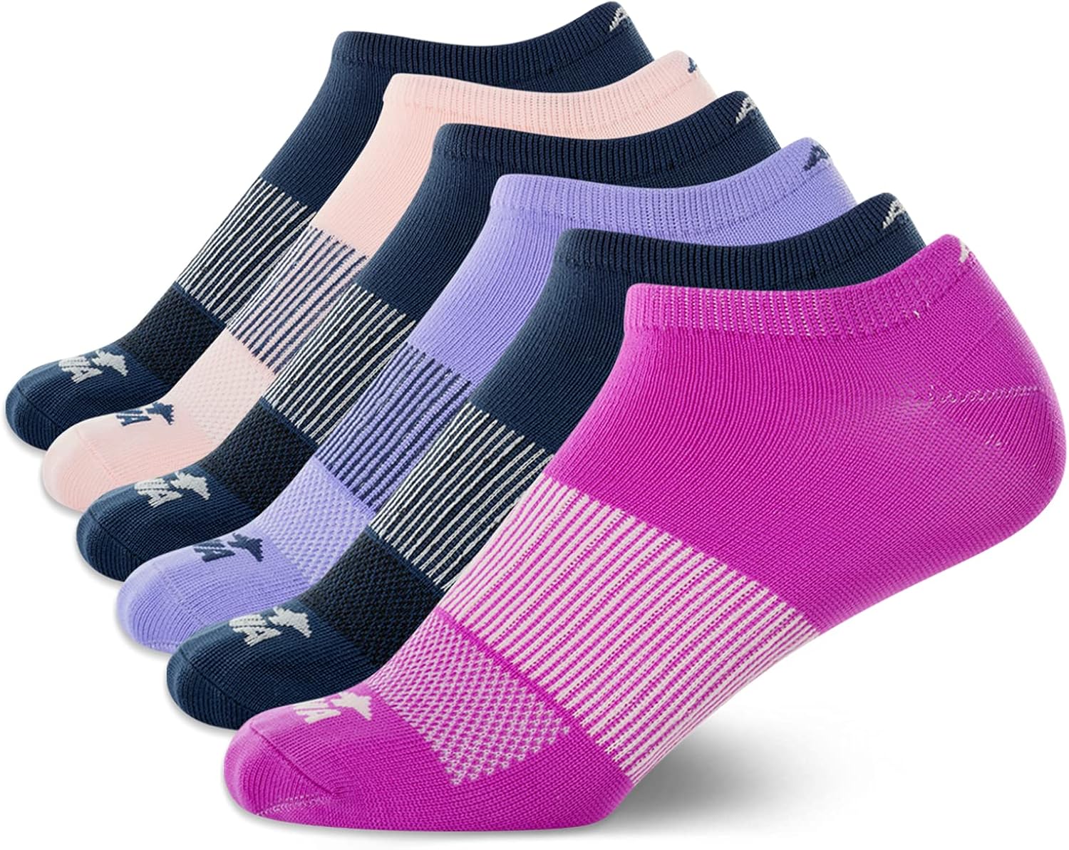 Avia Women's No Show Low Cut Running Socks (6 Pack) (Purple, Shoe Size ...