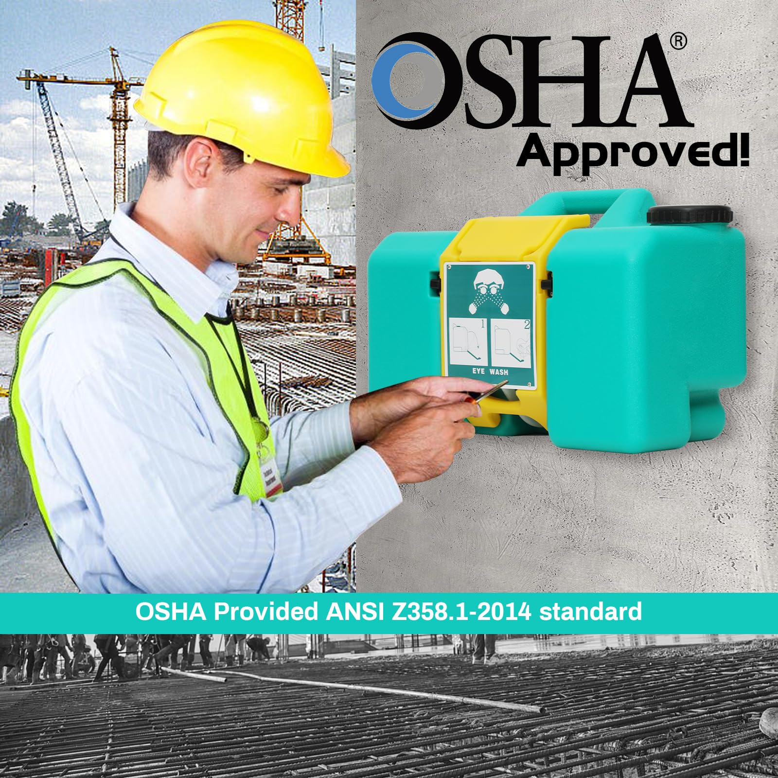 Mua Portable 9 Gallon Eye Wash Station OSHA-Approved,Dual Spray,Not ...