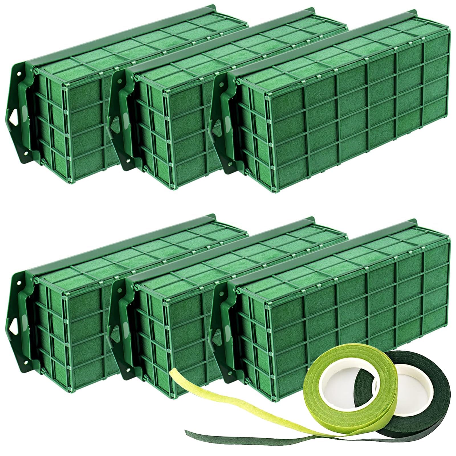 Takytao Floral Foam Cage 6 Pack, Dry Flower Cage Holders, Green Foam ...