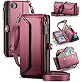 Amazon.com: Strapurs Crossbody Wallet Case Compatible with iPhone SE/7/8 RFID Blocking 7-Card ...