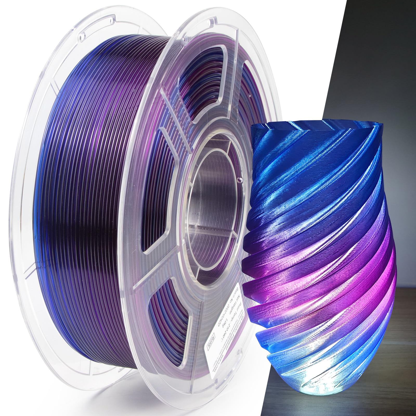 iSANGHU Transparent 3D Printer Filament 1.75mm, Multicolor Color ...