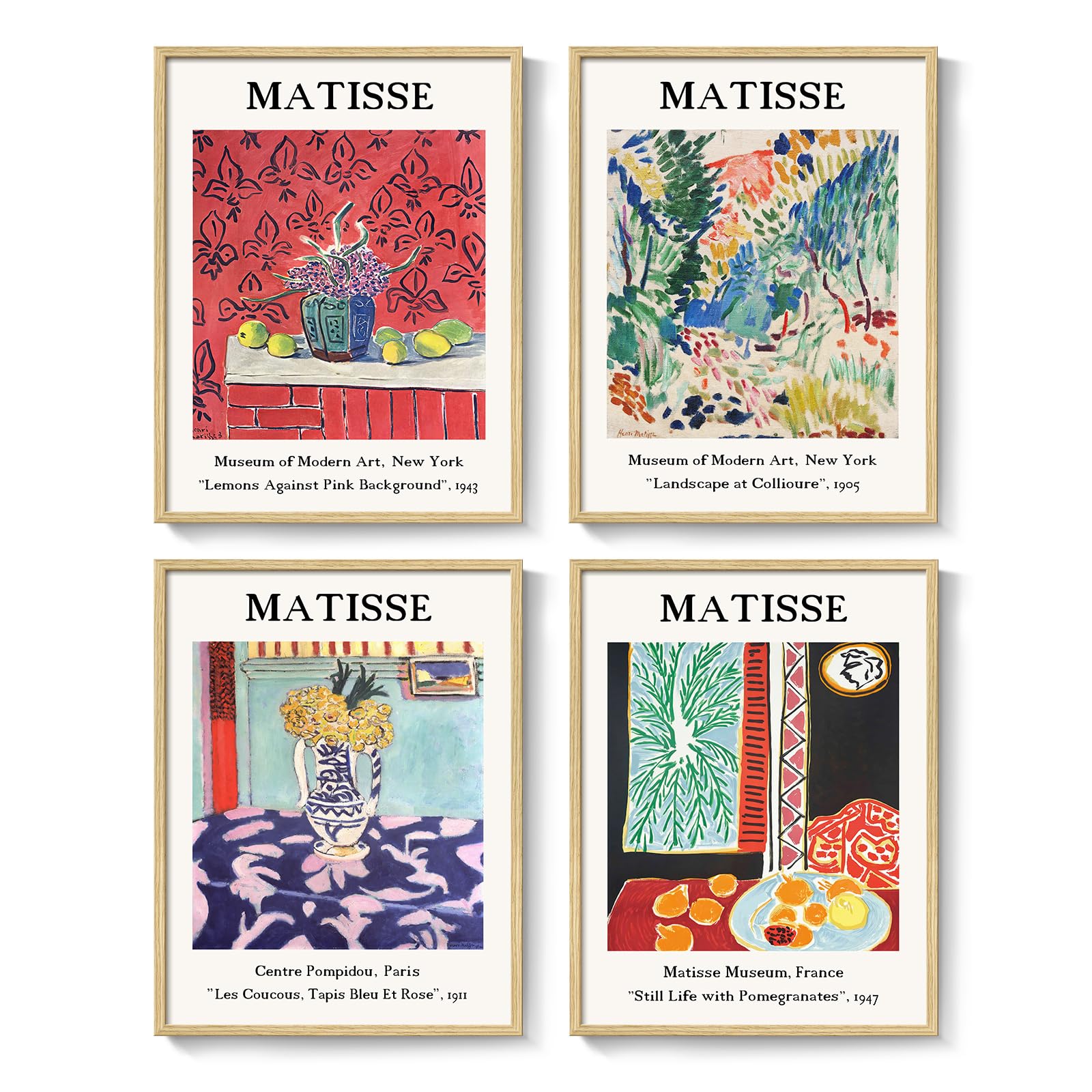 Framed Matisse Wall Art for Living Room Bedroom Wall Decor, Set of 4 ...