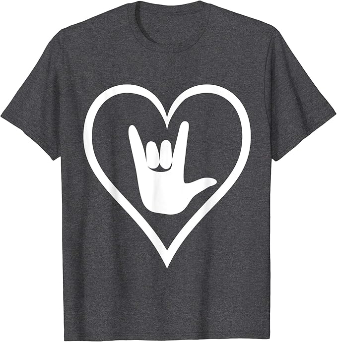 Men's ASL - American Sign Language I love you T shirt New Colors XL ...