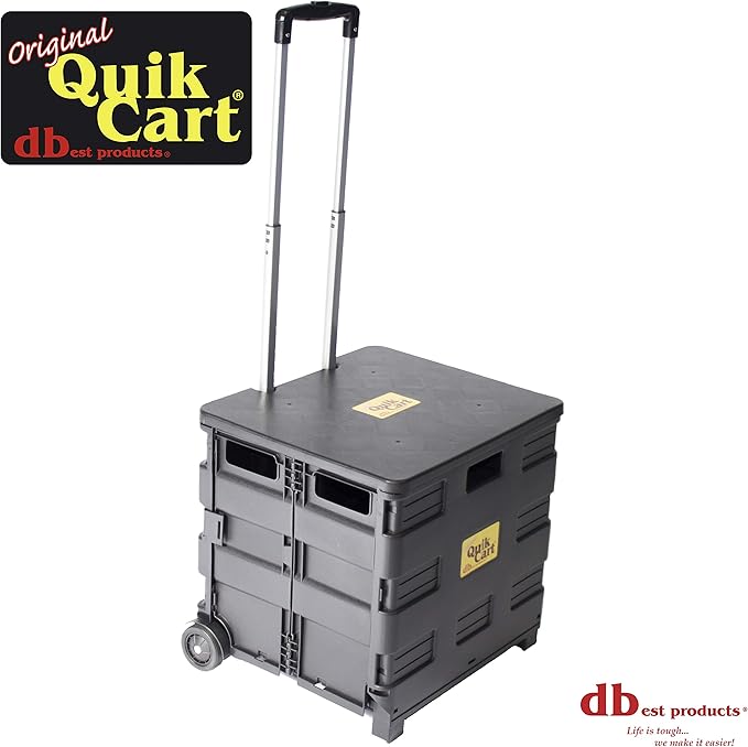 dbest Products Quik Cart Two-Wheeled Collapsible Handcart with Black ...