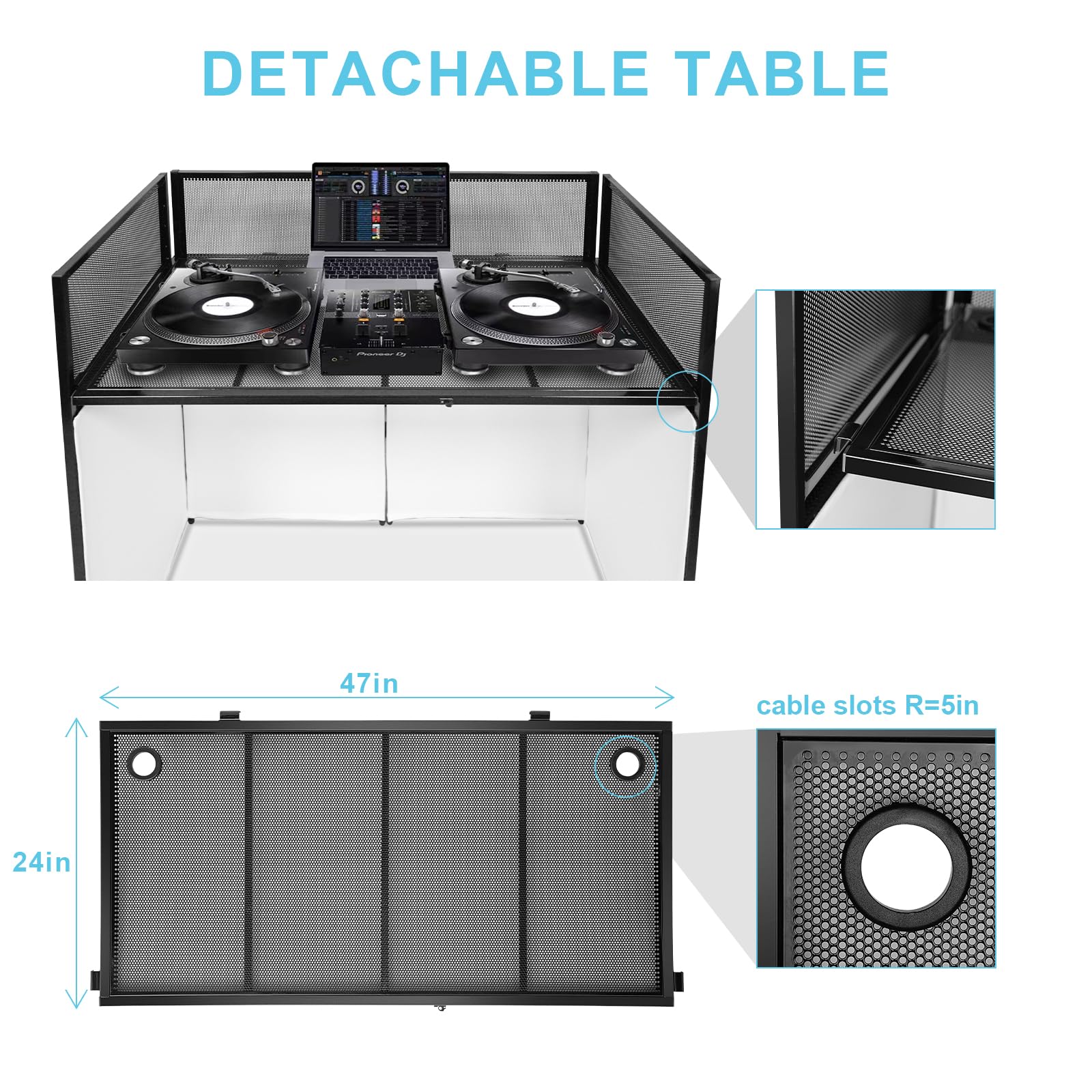 Mua BORROW SKY DJ Facade Booth, Foldable DJ Facade Built in 47" x 24 ...