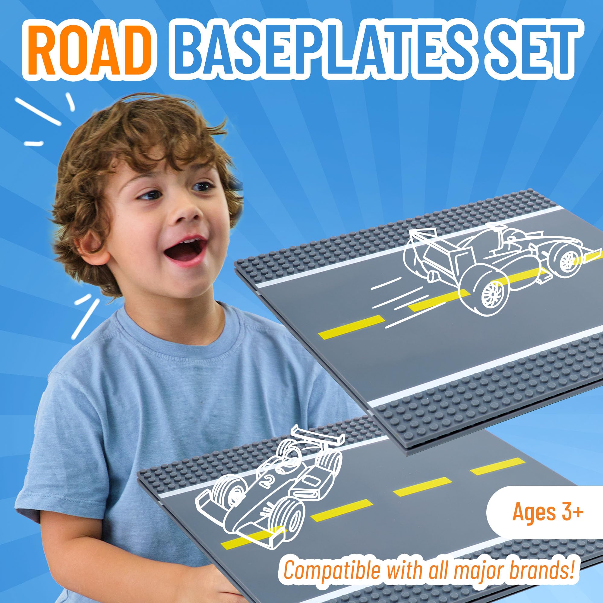 Mua Building Blocks Road Plates 10" x 10", 4 Pack Kids Brick Baseplates ...