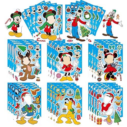 32 Sheets Mouse Christmas Party Games Sticker, Make Your Own Gnome ...