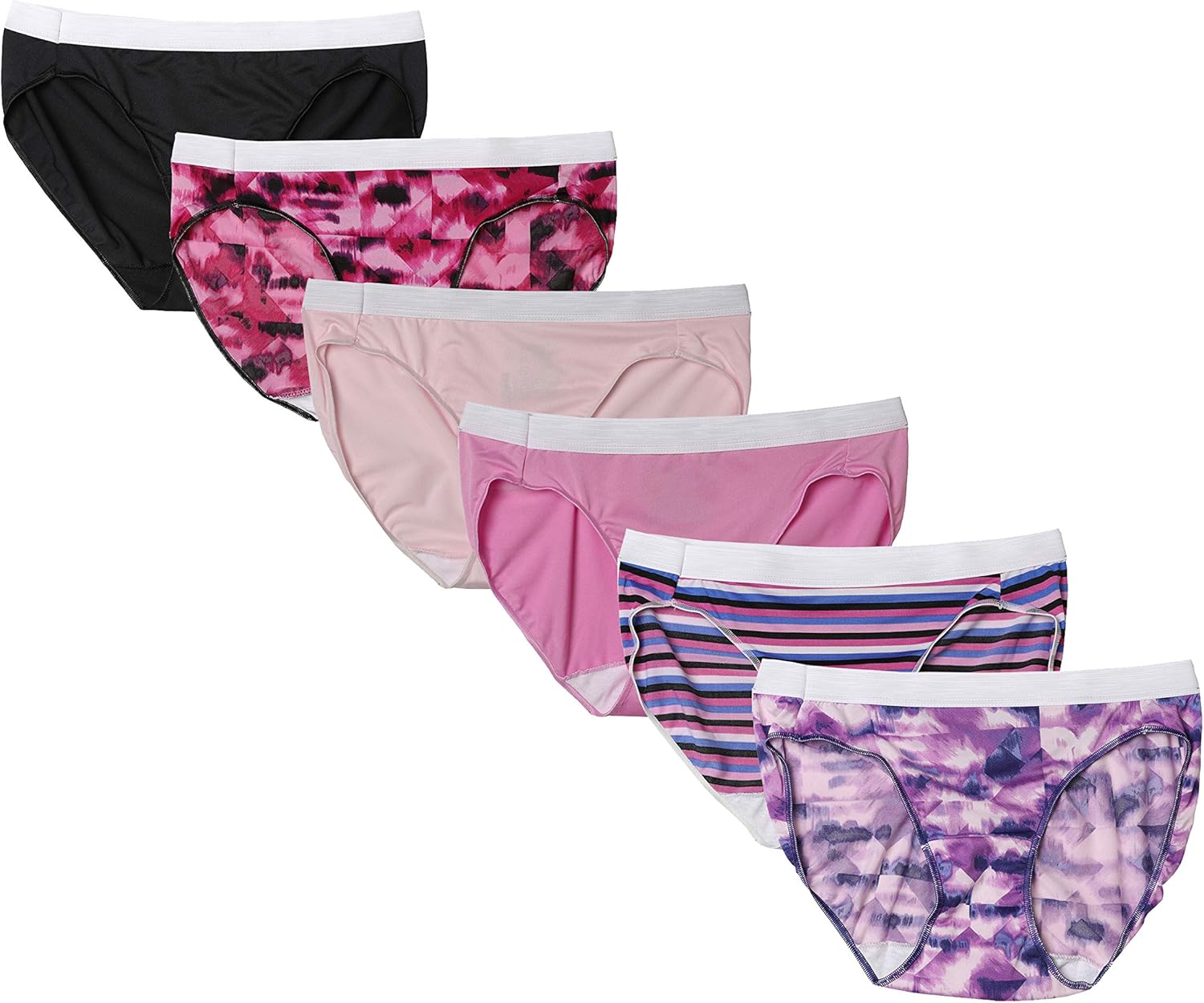 Hanes Womens Cool Comfort Microfiber Sporty Bikinis 6-Pack, Assorted ...