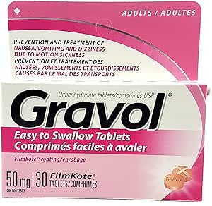 Amazon.com: Easy to Swallow GRAVOL (30 Tablets) Antinauseant for Nausea ...