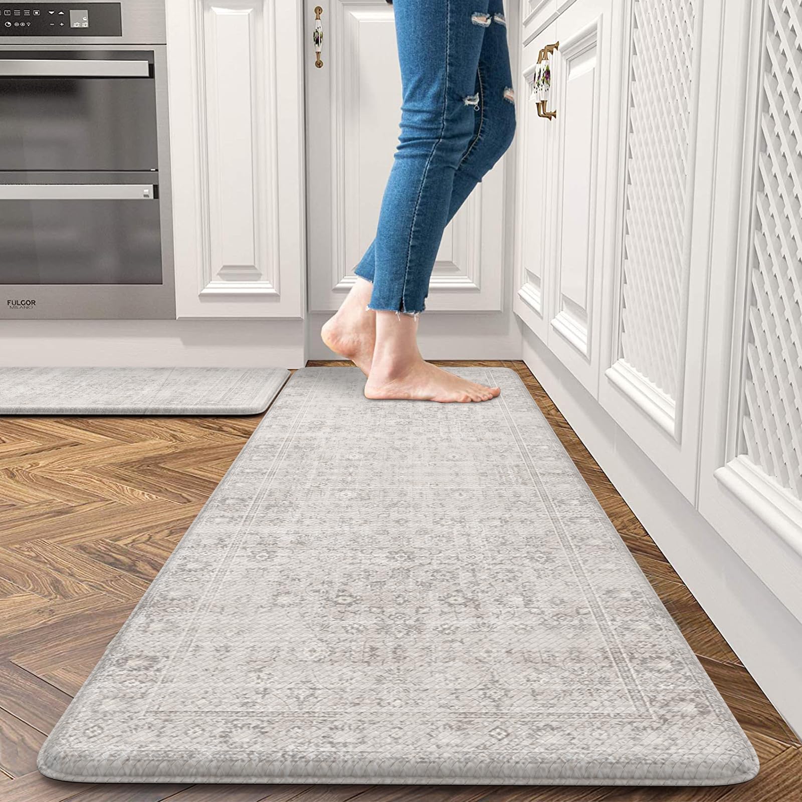 Sungea Boho Kitchen Mat 2 PCS, Cushioned Anti Fatigue Kitchen Rug, Non ...