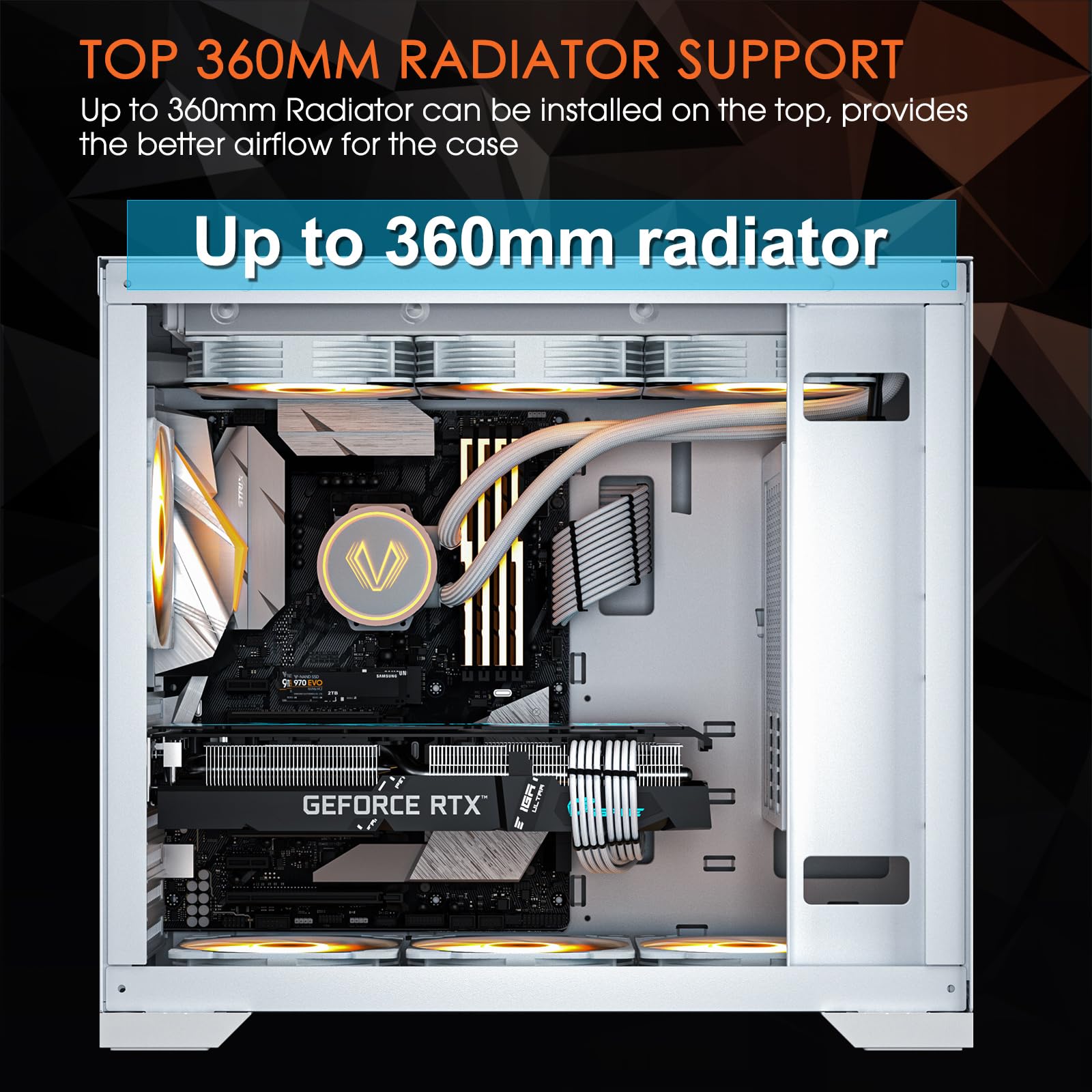 Mua Vetroo AL-MESH-7C White Compact ATX PC Case, Front Power Supply ...