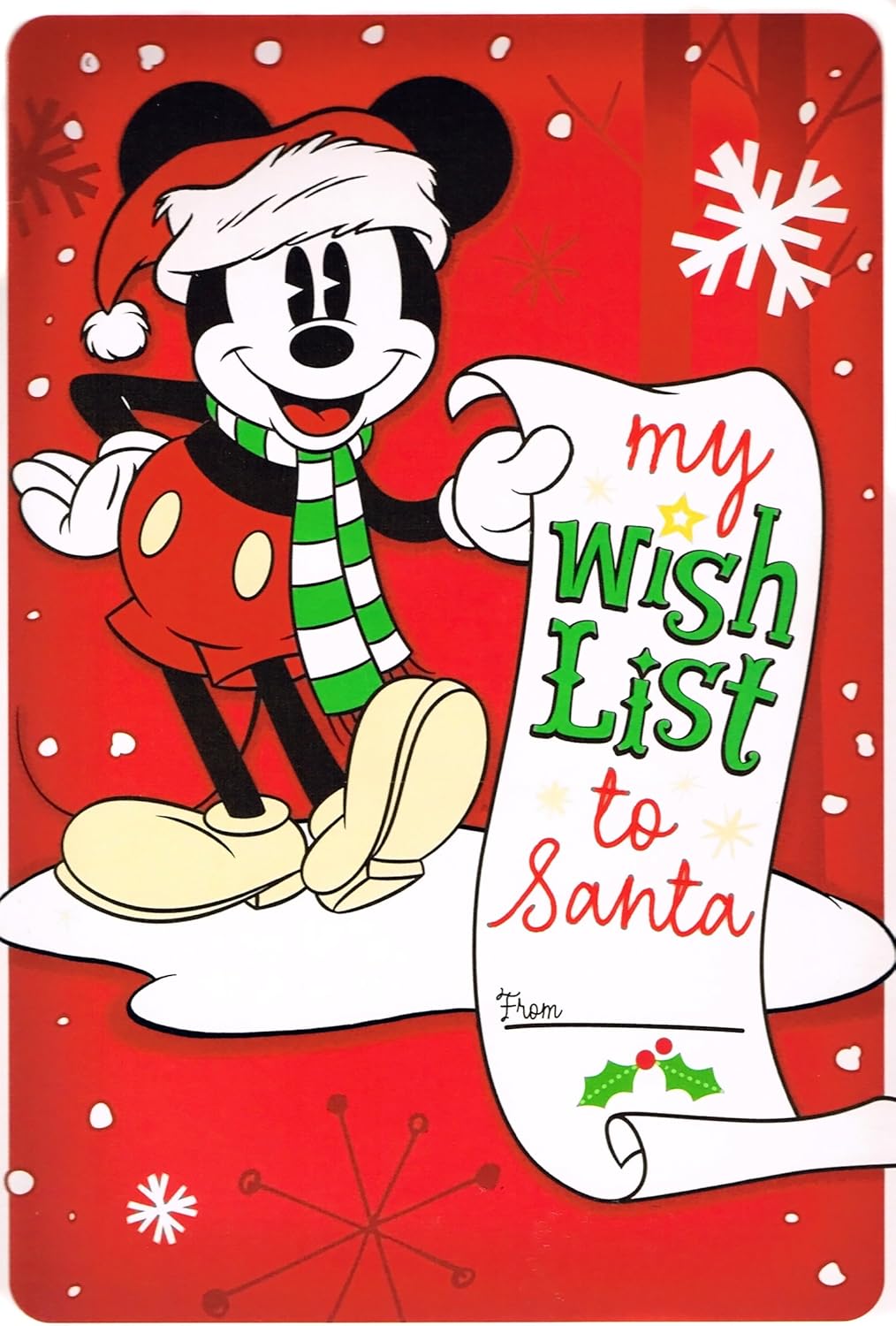 Mickey Mouse Talking and Recordable My Wish List to Santa Holiday Card ...