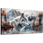 Amazon.com: kerneLight Wolf Retro Wall Decor Wolves Poster Black and ...