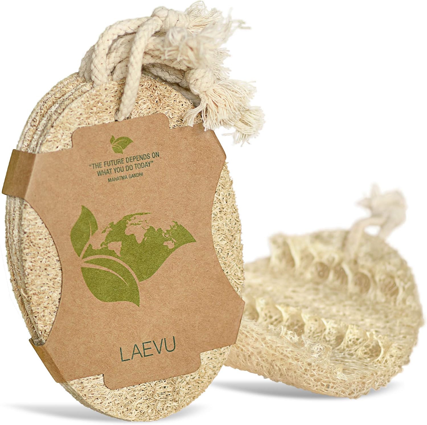 LAEVU - 6er Pack - Luffa Schwamm aus nachhaltigen und natürlichen ...