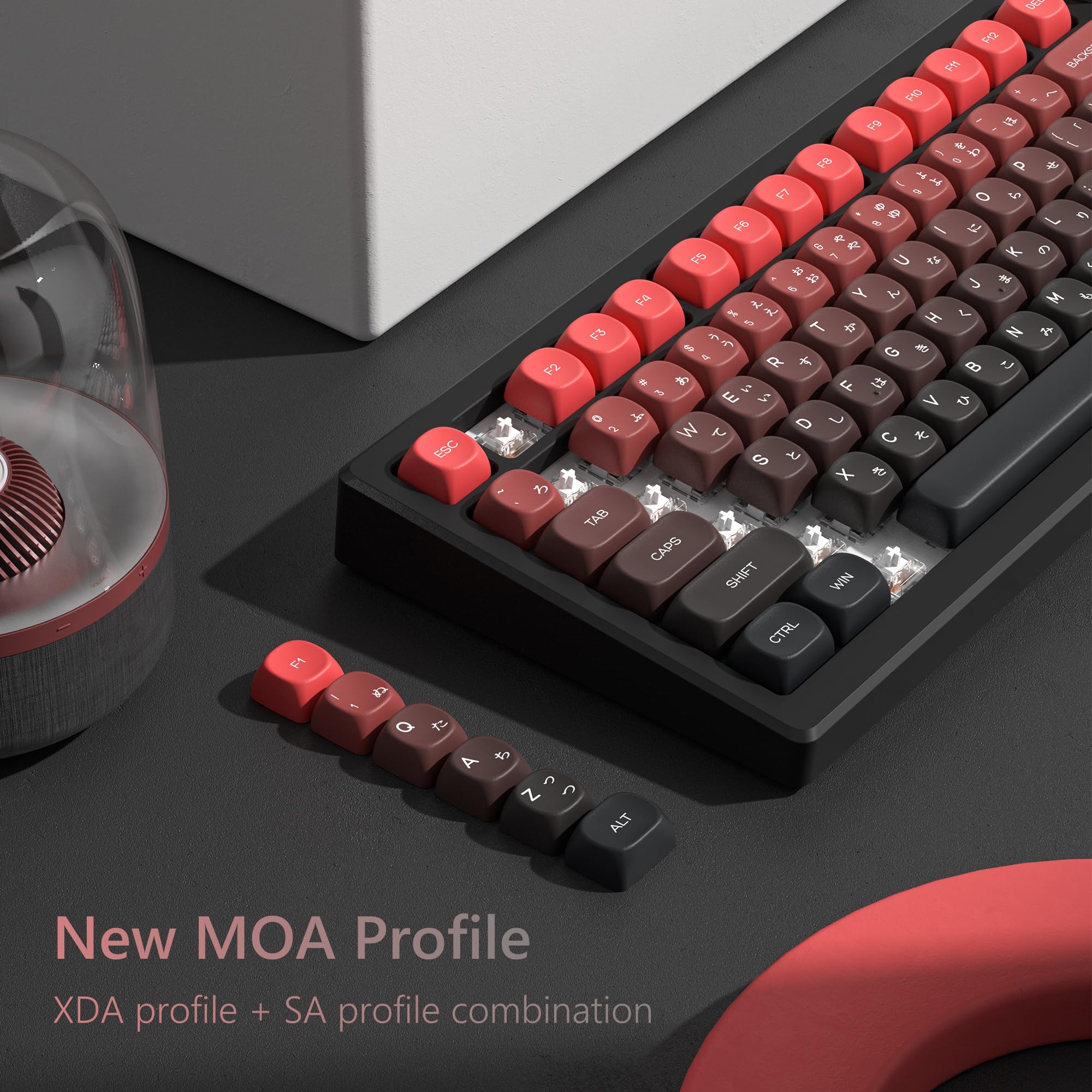 Mua Womier MOA Keycaps Japanese,PBT Keycaps 60 75 100 Percent,Cute Dye ...