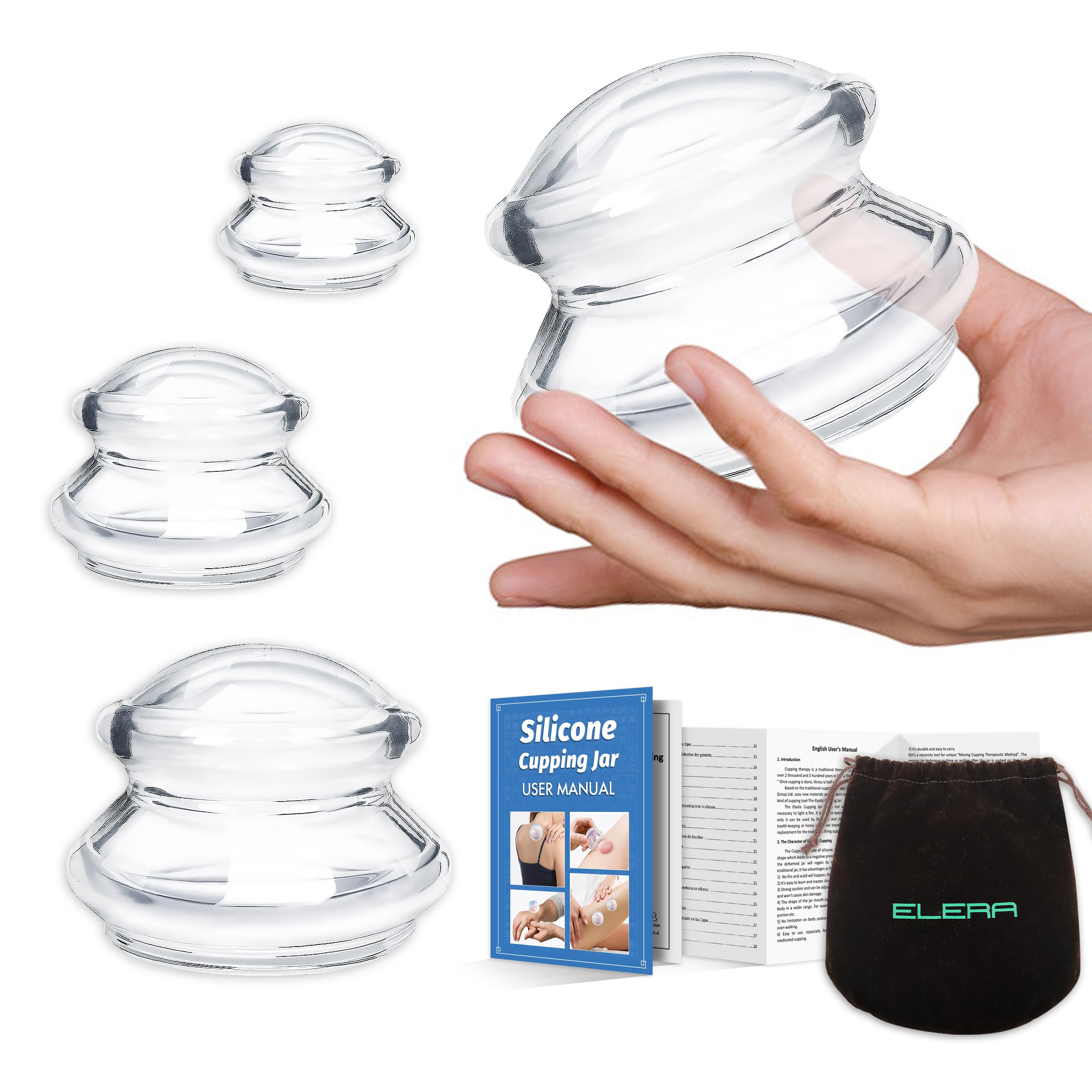ELERA Silicone Cupping Therapy Sets, Chinese Suction Cups Sets for ...