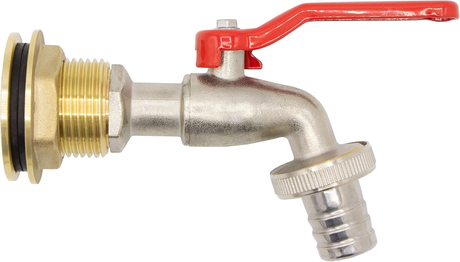 VARIOSAN Water Butt Feed + Ball Drain Valve Set 14702, 3/4 Inch, Brass ...