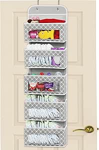 Amazon.com: SimpleHouseware Over Door 5 Clear Window Pocket Organizer ...