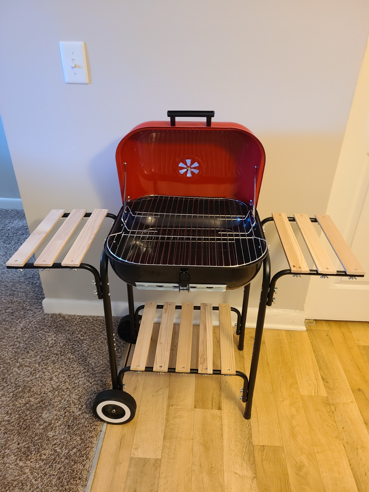 $15/mo - Finance Outsunny 19” Steel Porcelain Portable Outdoor Charcoal ...