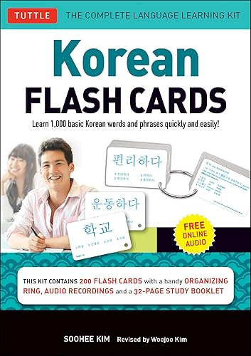 Korean Flash Cards Kit: Learn 1,000 Basic Korean Words and Phrases ...