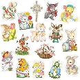 Amazon.com: Whaline 16Pcs Easter Refrigerator Magnets Rustic Bunny ...