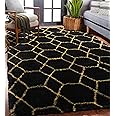 Amazon.com: ONASAR Black and Gold Area Rug 4x6 for Bedroom Living Room ...