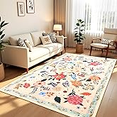 Amazon.com: FROZZUR 5x7 Floral Area Rug for Living Room, Vintage Beige ...