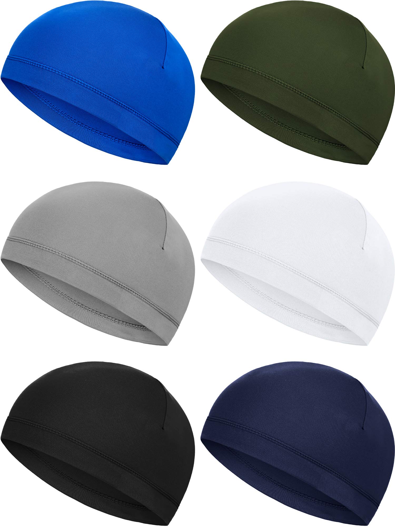 Boao 6 Pieces Cooling Skull Caps Helmet Hard Hat Liner Sweat Wicking ...