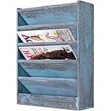 Amazon.com : 5 Slot Rustic Torched Wood Document Filing Organizer, Wall ...