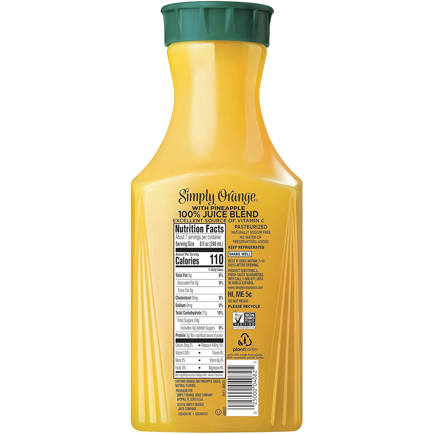 Simply Orange Pineapple Juice Nutrition Facts | Besto Blog
