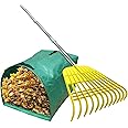 Amazon.com : Gardzen 12 Tines Gardening Leaf Rake, Lightweight Steel ...