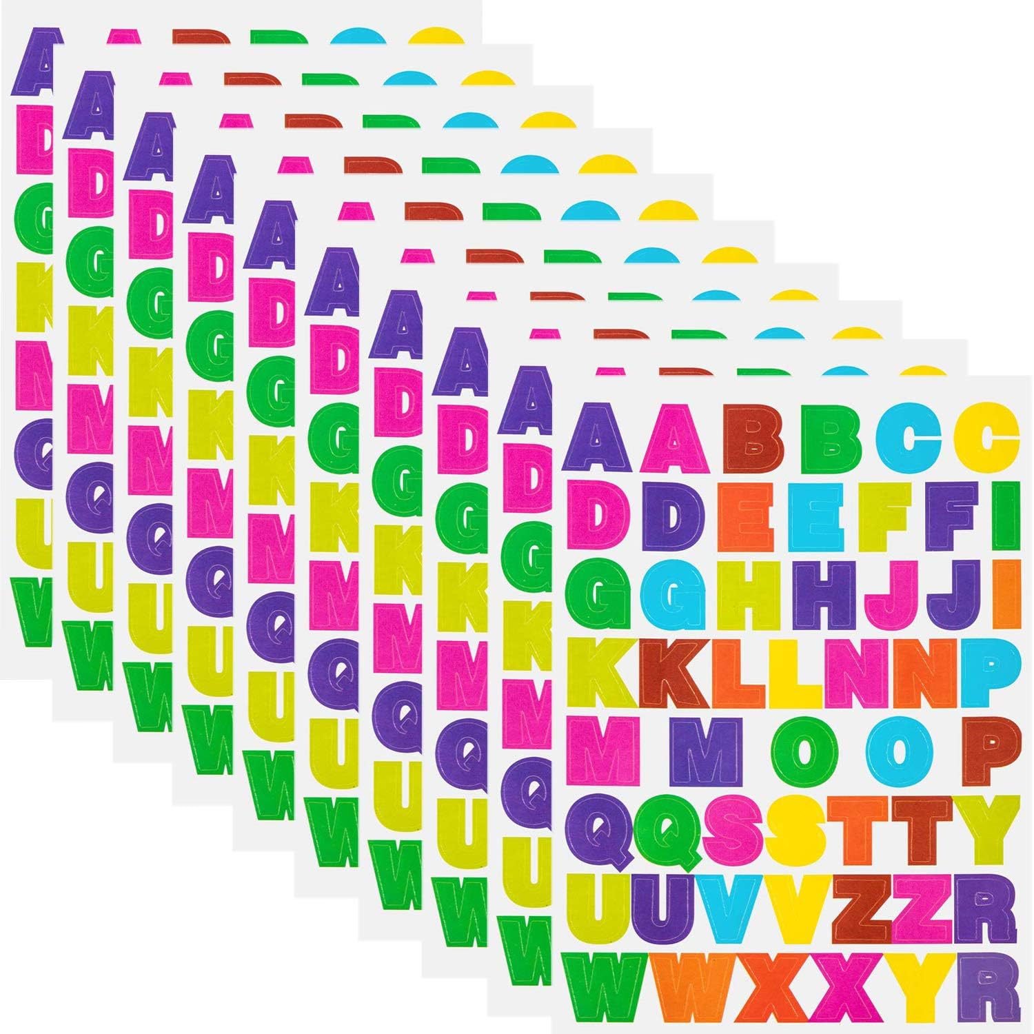 Amazon.com: Kenkio 40 Sheets Colorful Letter Stickers A to Z Alphabet ...