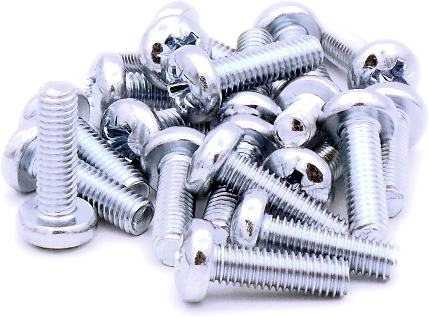 M6 (6mm x 20mm) Pozi Pan Machine Screw (Bolt) - Steel (Pack of 20 ...