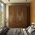 Amazon.com: Hitow Wardrobe Armoire with 4 Louvered Doors, Wardrobe ...