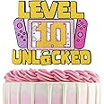 Amazon.com: Girls Level 10 Unlocked Cake Topper, Glitter Girls Gaming ...