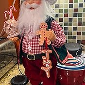 Amazon.com: 16" Inch Standing Gingerbread Chef Cooking Santa Claus ...