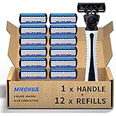 Amazon.com: 6-Blade Razor,Plastic Anti-slip Men Manual Refill ...