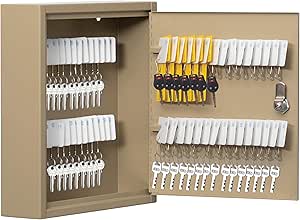 Basicwise 60-Key Security Steel Cabinet with Numbered Tags and Key Lock ...