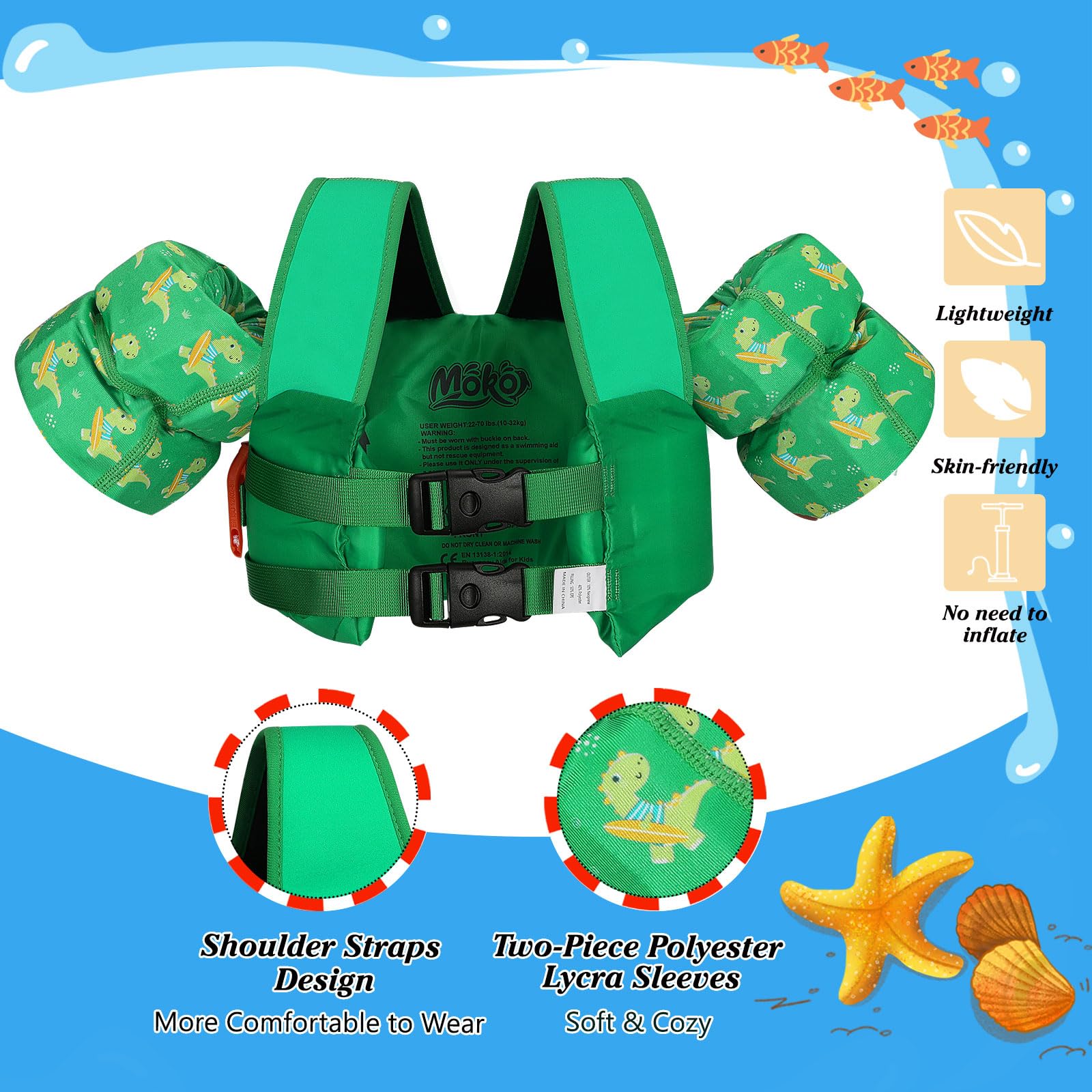 Mua MoKo Toddler Swim Vest for Kids, Swim Arm Floaties 22-66 lbs Boys ...