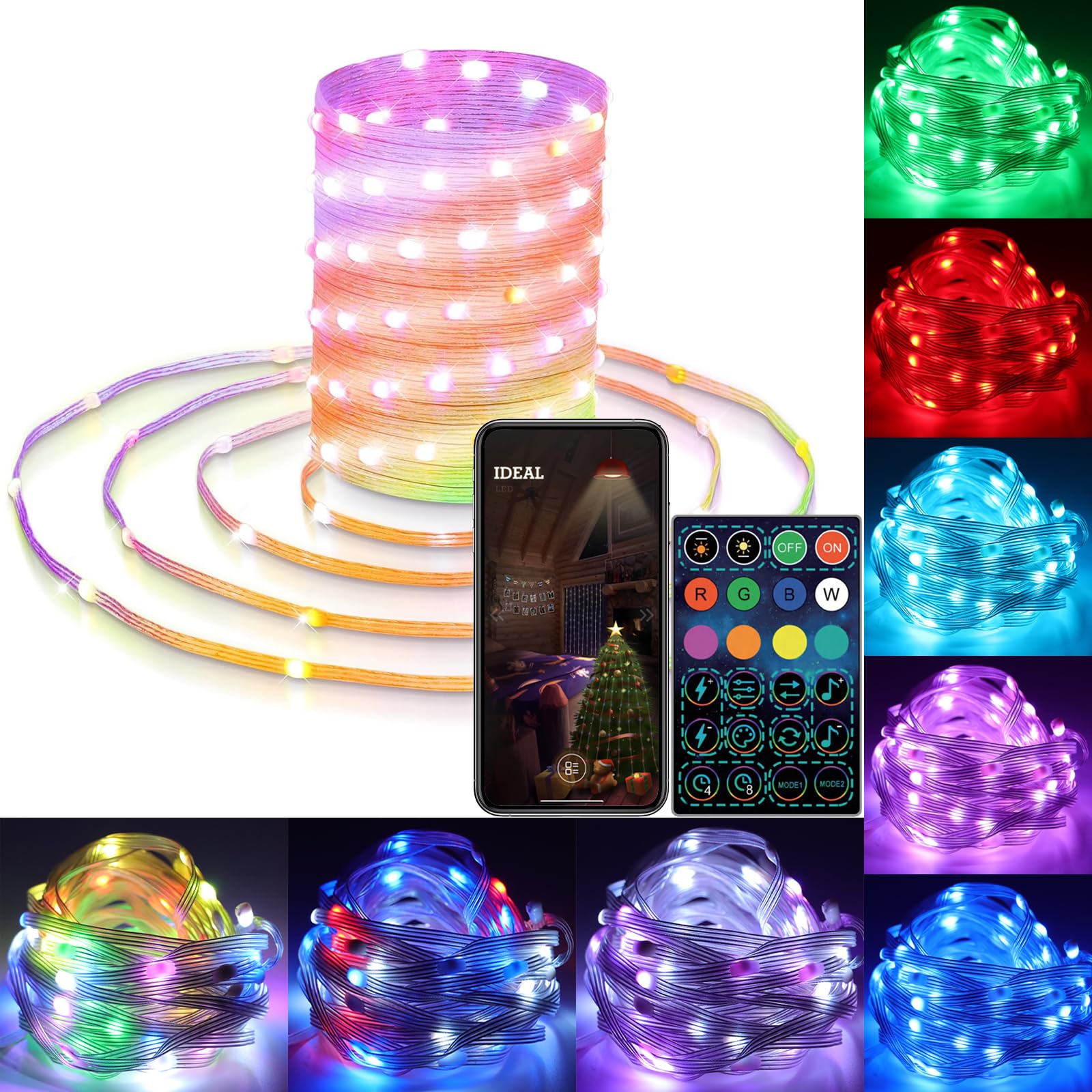 Gaticte Smart LED Fairy String Lights, a 33FT 100LED Music/Voice ...